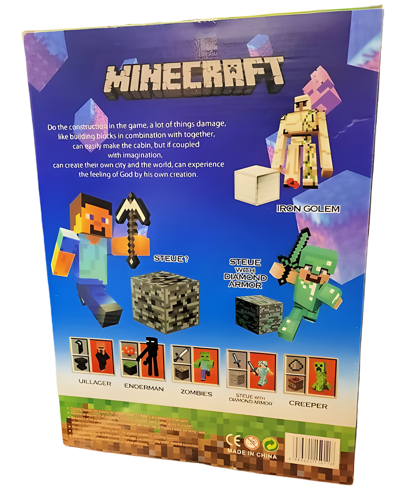 Minecraft Action Figure Playset – Steve with Diamond Armor & Sword ...